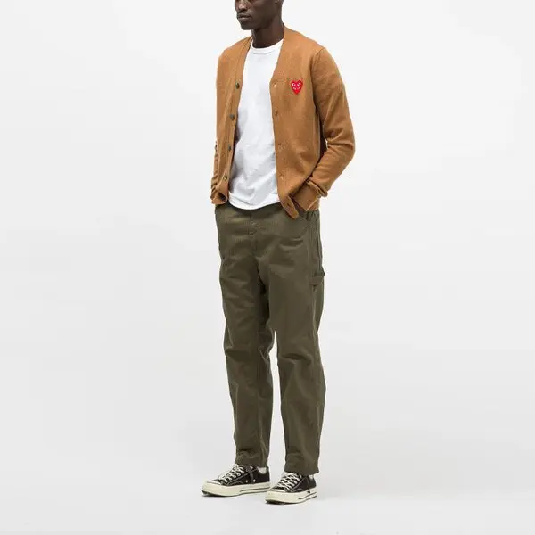 Play Comme Des Garcon Cardigan With Red Emblem