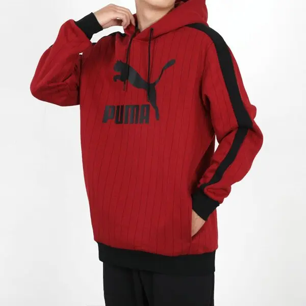 PUMA Pinstripe All-over Print Pullover Hoodie