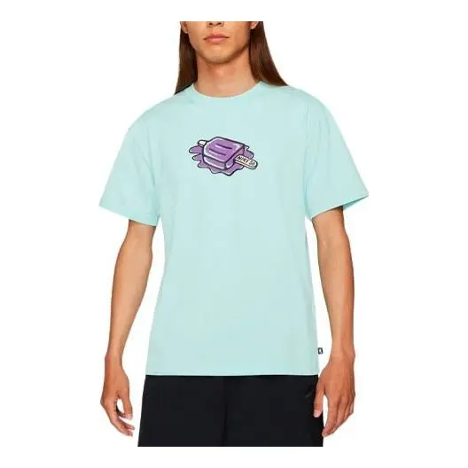 Nike Cartoon Popsicle Printing Skateboard Knit Sports Short Sleeve Green T-shirt - Default Color