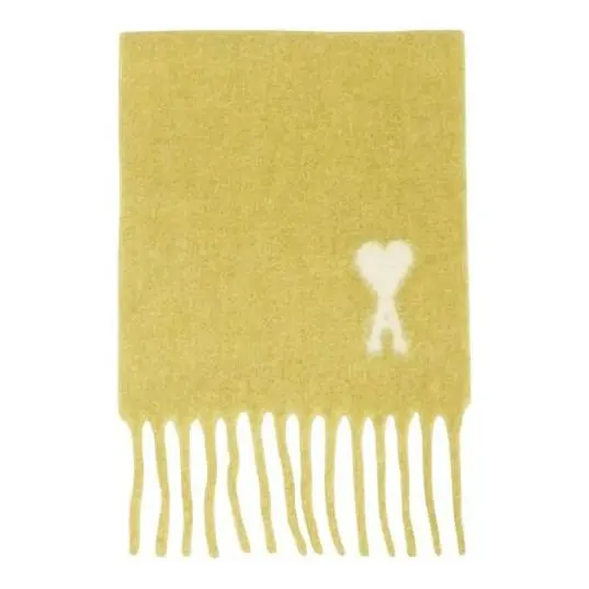 AMI Paris Alpaca Wool Muffler - Olive