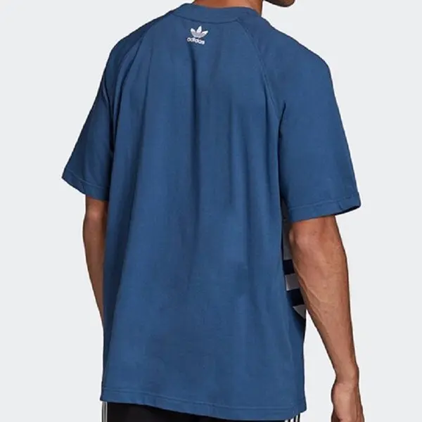 Adidas Originals Large Logo Printing Short Sleeve - Blue