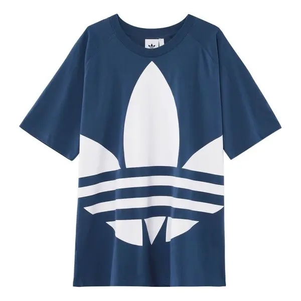 Adidas Originals Large Logo Printing Short Sleeve - Blue