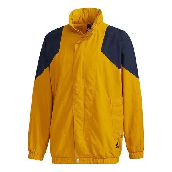 Adidas Colorblock Alphabet Printing Casual Jacket - Gold