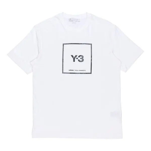 Adidas Y-3 Ss21 Alphabet Logo Loose Round Neck Short Sleeve T-shirt - White