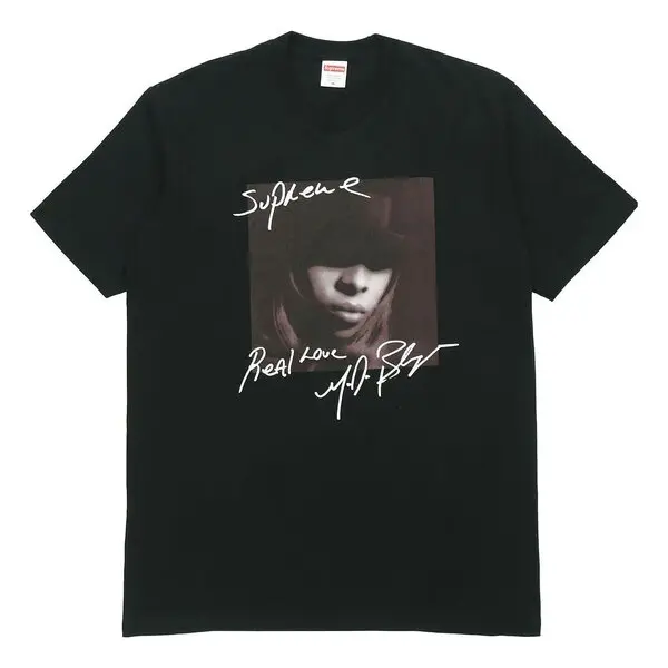 Supreme Week 1 Mary J. Blige Tee Character Printing Short Sleeve - Black