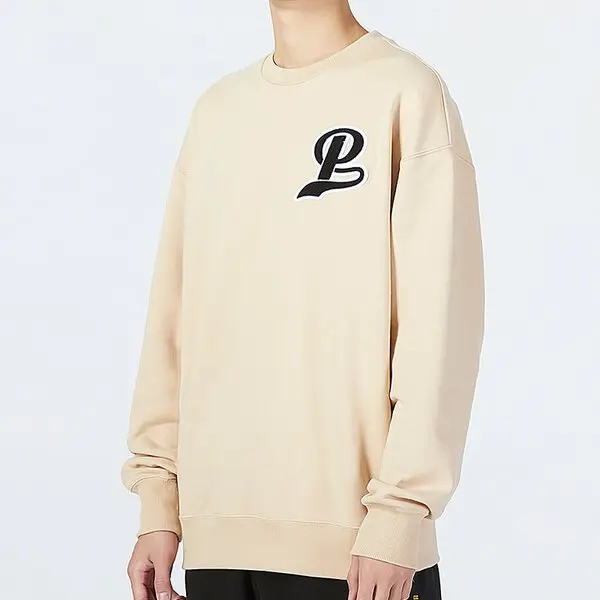 PUMA Team Crew Logo Sweatshirt - Beige/black
