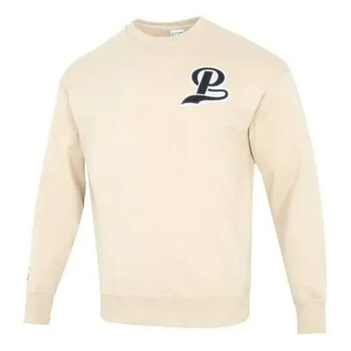 PUMA Team Crew Logo Sweatshirt - Beige/black