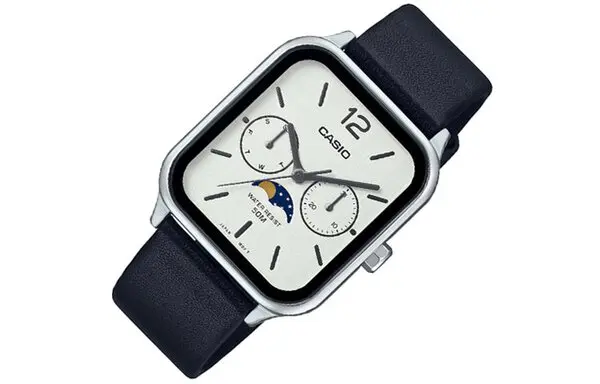 Casio Analog Watch With Leather Strap