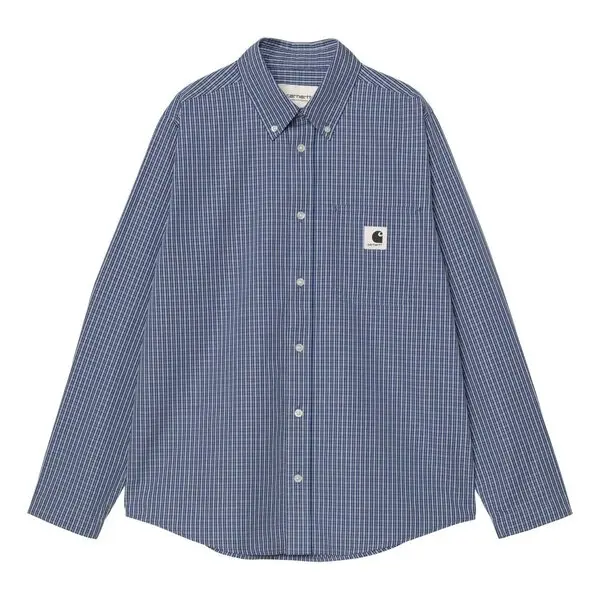 Carhartt Work In Progress Long Sleeve Button Up Shirt - Blue