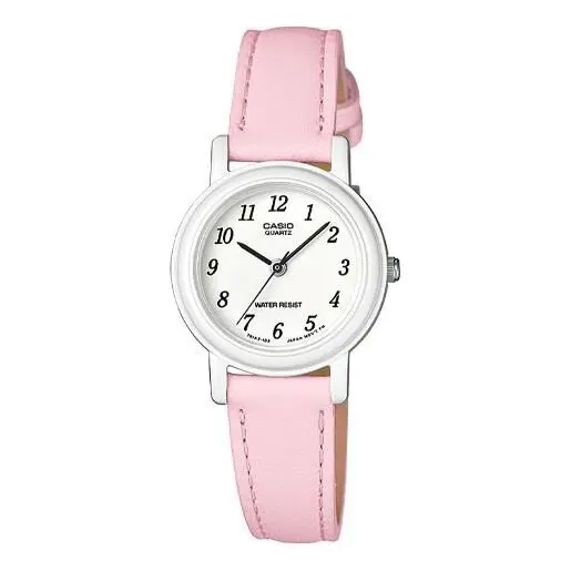 Casio Quartz Leather Strap Watch - Light Pink