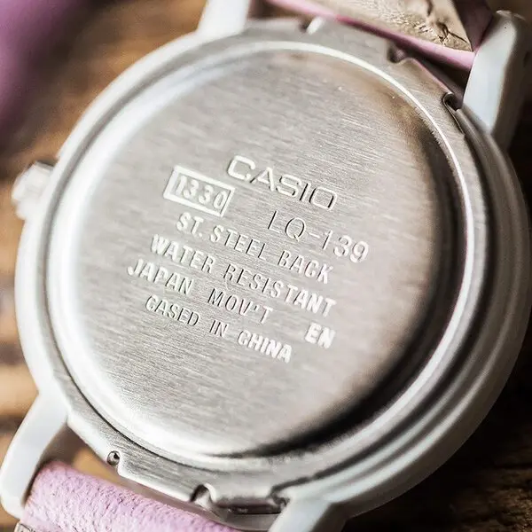 Casio Quartz Leather Strap Watch - Light Pink
