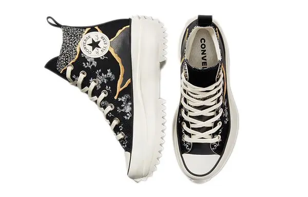 CONVERSE Run Star Hike High Top Sneakers With Metallic Floral Detail