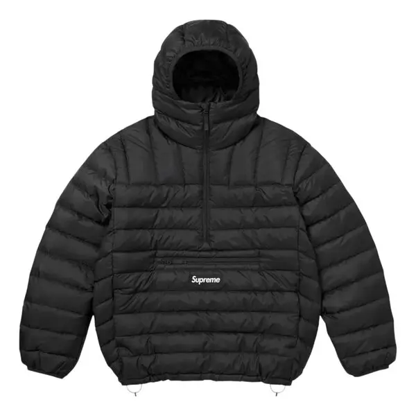 Supreme Micro Down Half Zip Hooded Pullover - Black