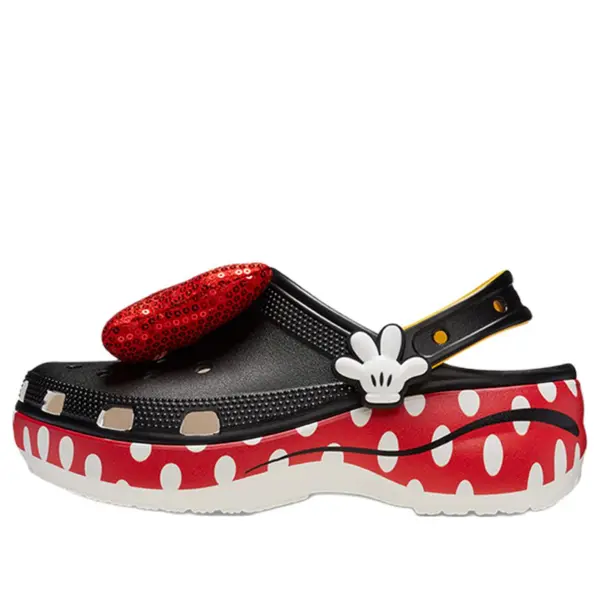 CROCS X Minnie Mouse Classic Platform Clogs - Black/white/red