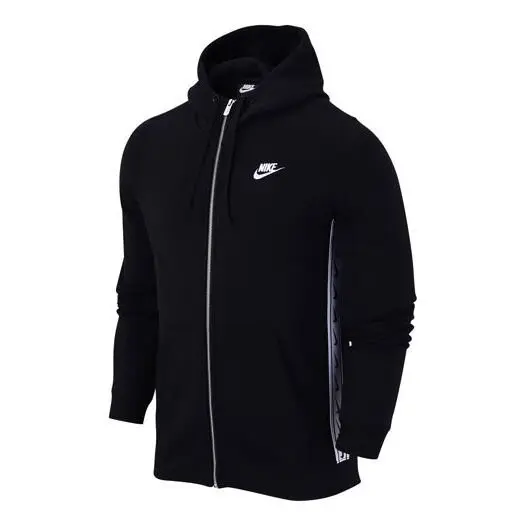 Nike Logo Zip-up Fleece Hoodie - Black