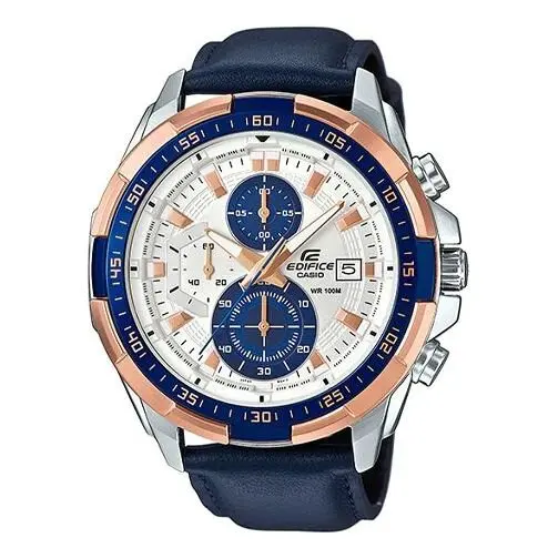 Casio Edifice Chronograph Watch With Gold-plated Bezel - Blue