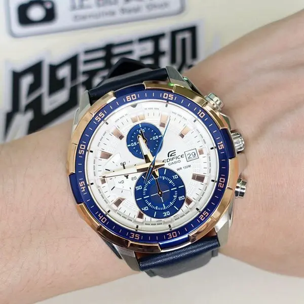 Casio Edifice Chronograph Watch With Gold-plated Bezel