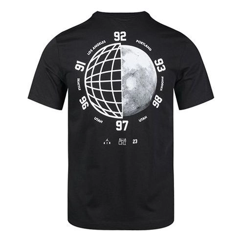 JORDAN Love 6 Printing Basketball Sports Round Neck Short Sleeve - Black