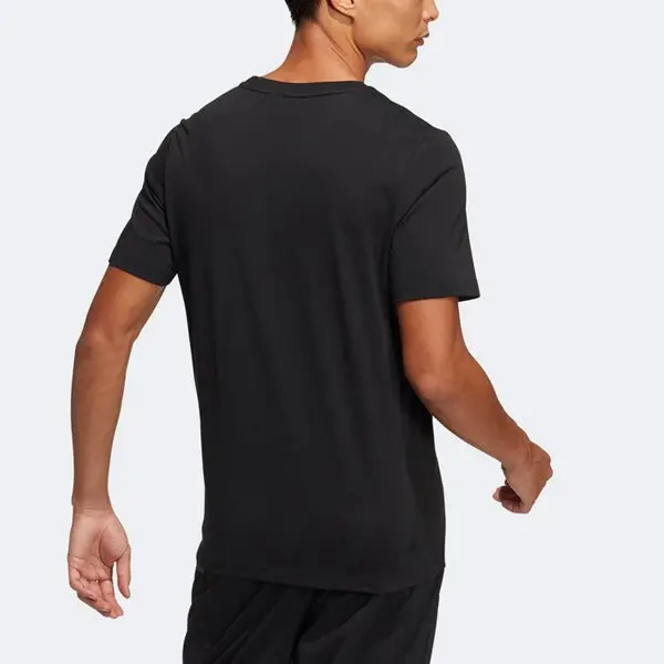 Adidas Alphabet Pattern Printing Round Neck Short Sleeve Black