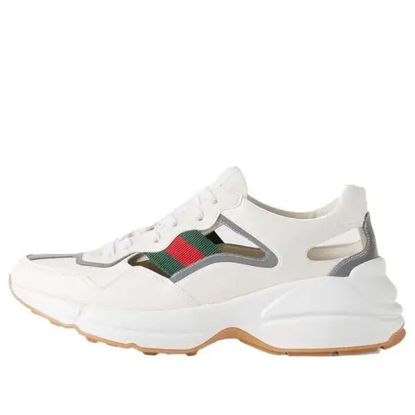 Gucci Rhyton 'cut Out White' Sneakers - White/silver/red