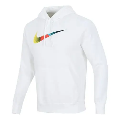 Nike Pullover Hoodie With Graphic Swoosh Logo - White