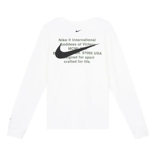 Nike Double Swoosh Crewneck Long Sleeve Shirt - White