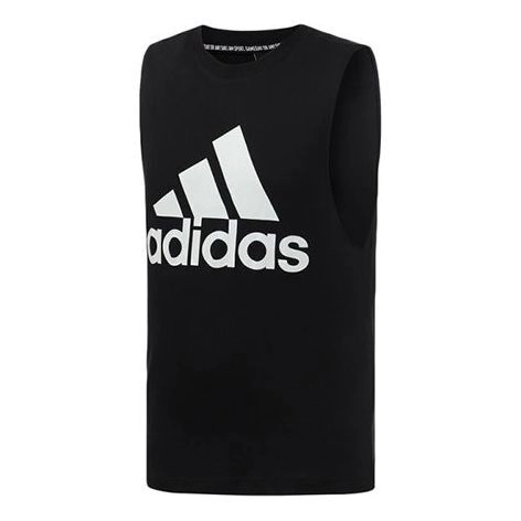 Adidas Sleeveless Crewneck Vest With Logo - Black