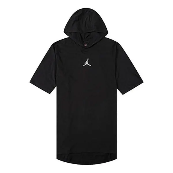 JORDAN Athleisure Short Sleeve Hooded T-shirt - Black