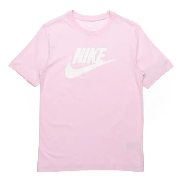 Nike Classic Logo Printing Round Neck Short Sleeve Pink Red - Pinkred