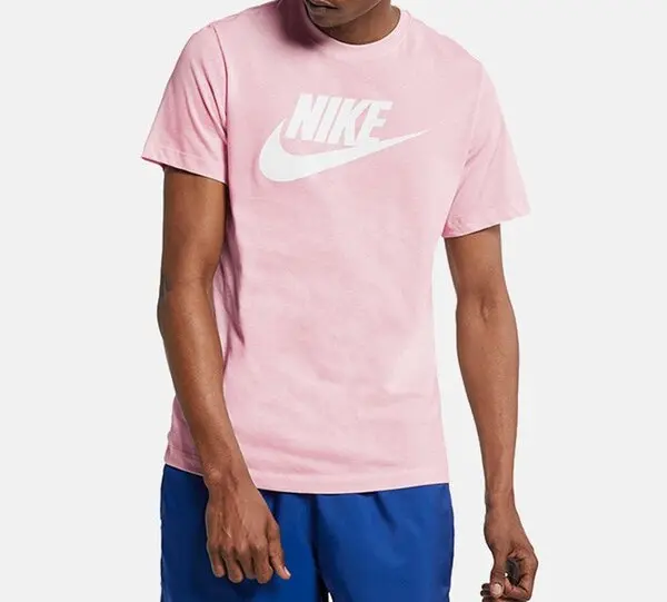 Nike Classic Logo Printing Round Neck Short Sleeve Pink Red - Pinkred
