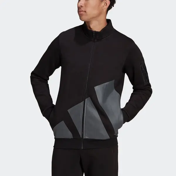 Adidas Fleece Track Jacket With Logo Detail
