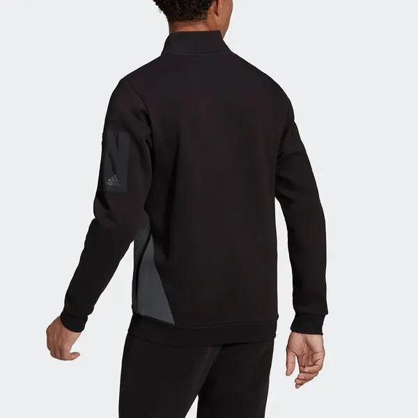 Adidas Fleece Track Jacket With Logo Detail