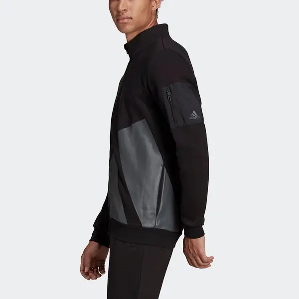 Adidas Fleece Track Jacket With Logo Detail