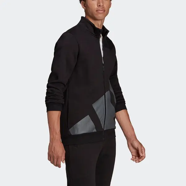 Adidas Fleece Track Jacket With Logo Detail