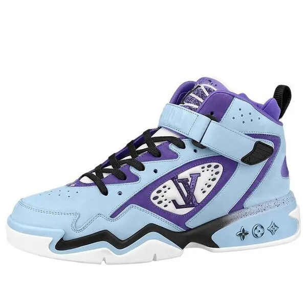 LOUIS VUITTON Trainer 2 High Top Sneakers - Blue/purple/white