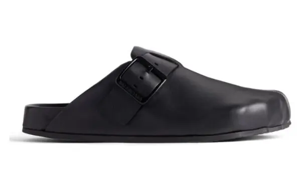 Balenciaga Leather Clogs - Black