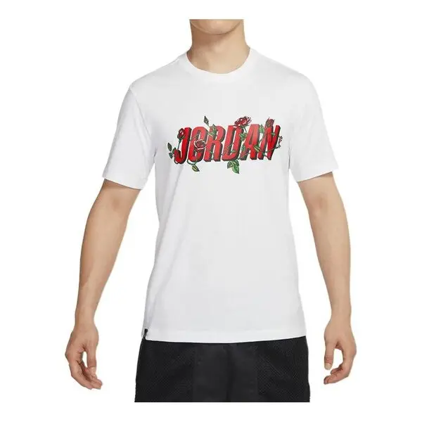 JORDAN Brand Sorry Alphabet Logo Printing Round Neck Short Sleeve White - Default Color