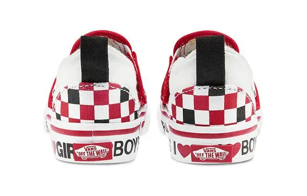 VANS Toddler Classic Slip-on V Checkerboard "i Heart