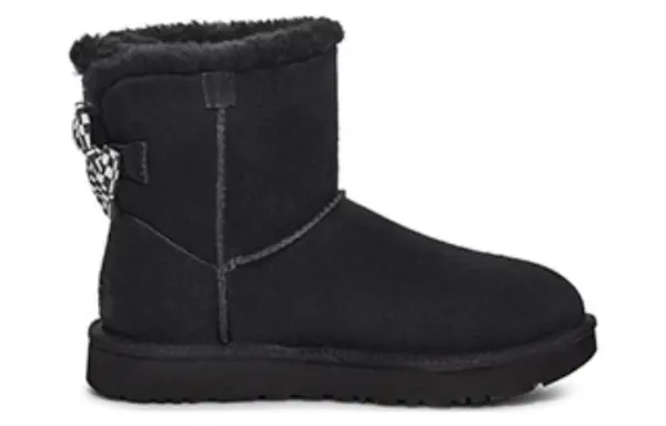 UGG Checkered Bow Short Snow Boots