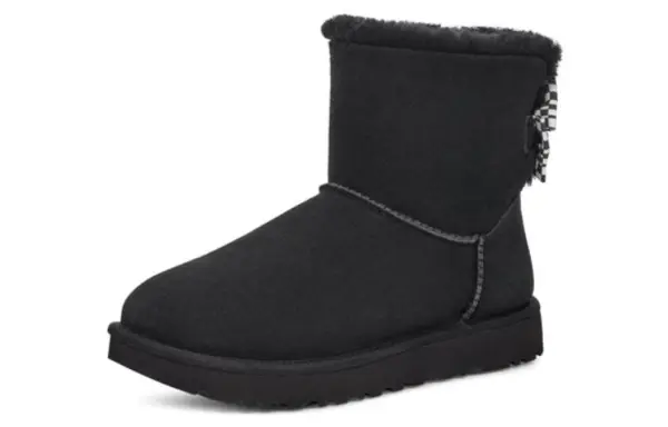 UGG Checkered Bow Short Snow Boots