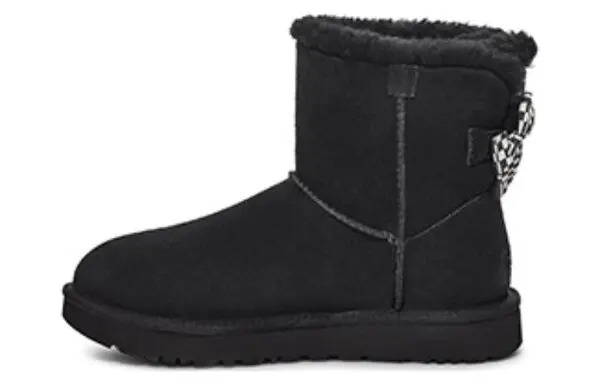 UGG Checkered Bow Short Snow Boots