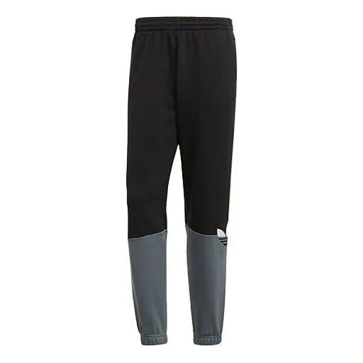 Adidas Originals Logo Splicing Bundle Feet Sports Pants - Black