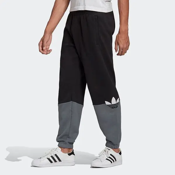 Adidas Originals Logo Splicing Bundle Feet Sports Pants - Black