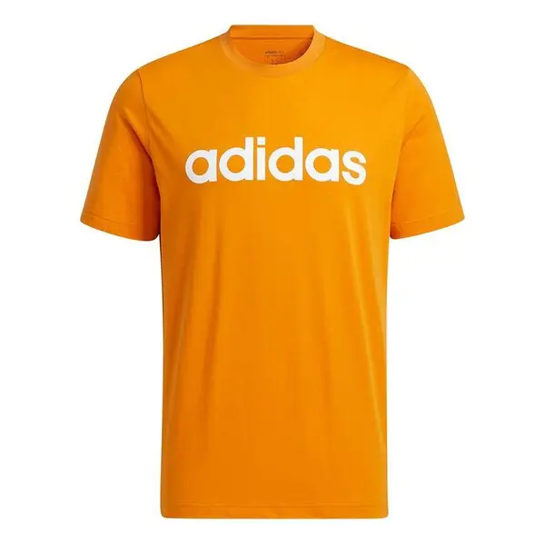 Adidas Neo Ce Logo Tee Logo Printing Sports Round Neck Short Sleeve T-shirt - Orange