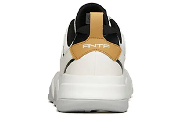 ANTA Athletic Lace Up Sneakers - White/black/yellow