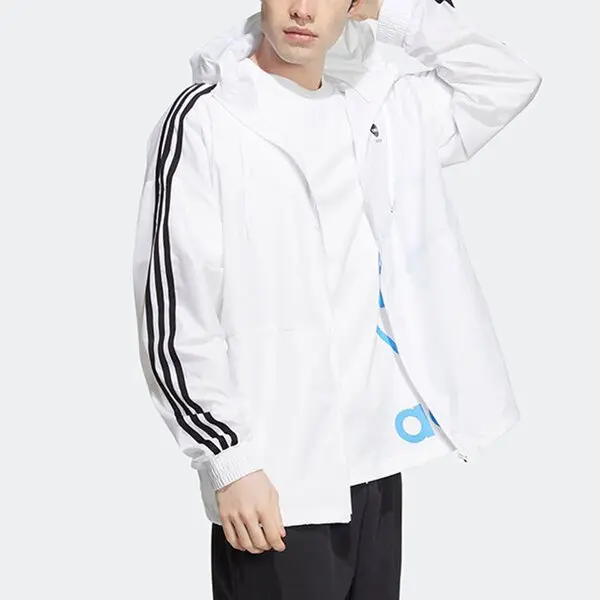 Adidas Neo Stripe Logo Hooded Track Jacket