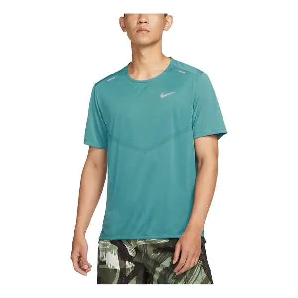 Nike Dri-fit Rise 365 Short Sleeve Running Top 'green - Green/multi-color
