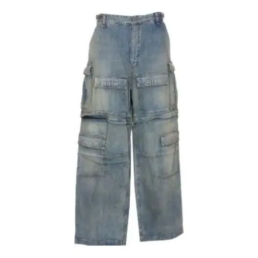 Balenciaga 24ss Zipper Type 2way Denim Cargo Pants - Blue