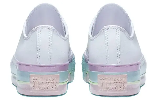 CONVERSE Chuck Taylor All Star Lift Low Platform Sneakers - White/purple/blue