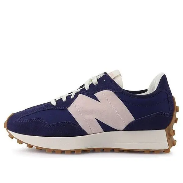 NEW BALANCE 327 Lace-up Suede And Mesh Sneakers - Blue/pink